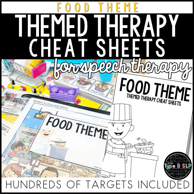 Food Themed Word Lists | Themed Cheat Sheets for Speech Therapy – The ...