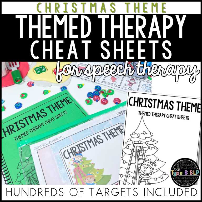 Christmas Themed Word Lists | Cheat Sheets for Speech Therapy – The ...