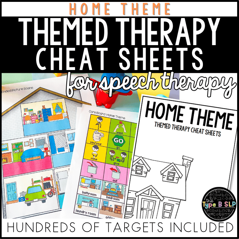 Home Themed Word Lists | Cheat Sheets for Speech Therapy – The Type B SLP