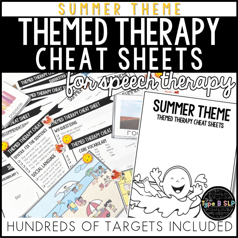 Summer Themed Word Lists | Themed Cheat Sheets for Speech Therapy – The ...