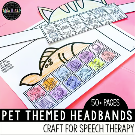 Headband Pets Speech Therapy: No Prep Pets Headband Craft for Speech L ...