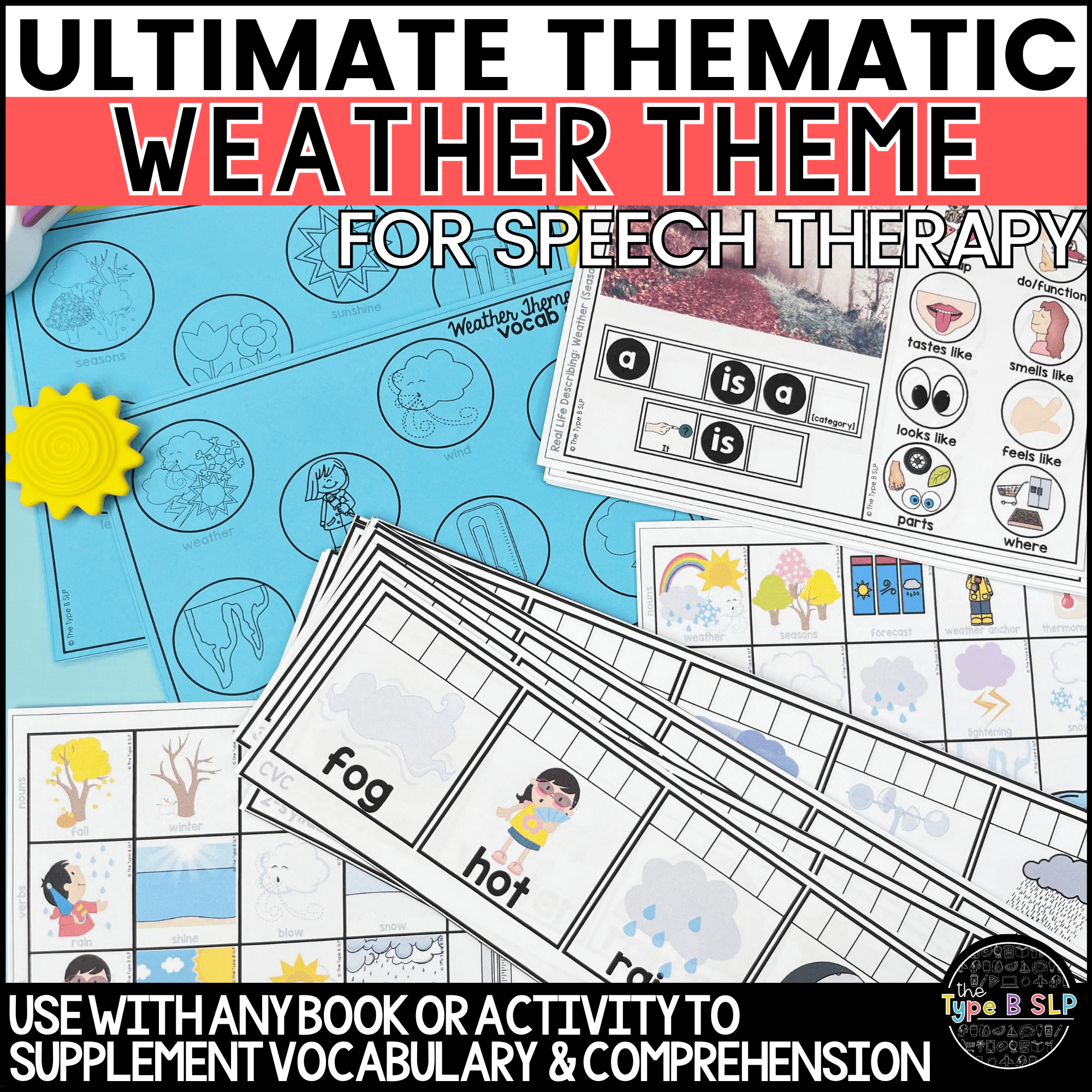 Ultimate Thematic WEATHER SEASONS UNIT for Speech Therapy with Boom Ca ...