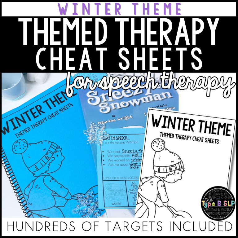 Winter Themed Word Lists | Themed Cheat Sheets for Speech Therapy – The ...