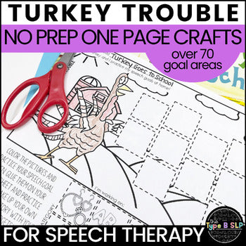 Turkey Trouble Series | One Page Book Craft for Speech Therapy – The ...