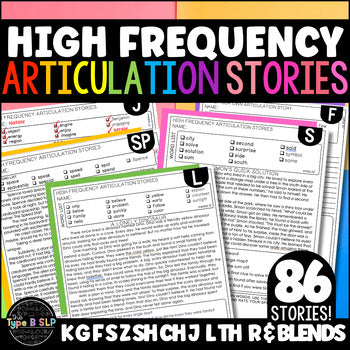 High-Frequency Articulation Stories for Speech Therapy: Carryover Supp ...
