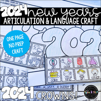 New Year's Speech Therapy A No Prep Craft: Articulation and Language ...