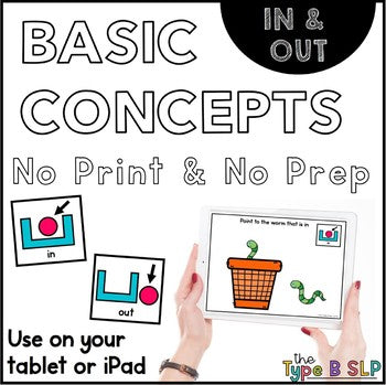 No Print Basic Concepts for Speech Therapy: In/Out+Task Box Cards – The ...