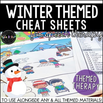 Winter Themed Word Lists | Themed Cheat Sheets for Speech Therapy – The ...