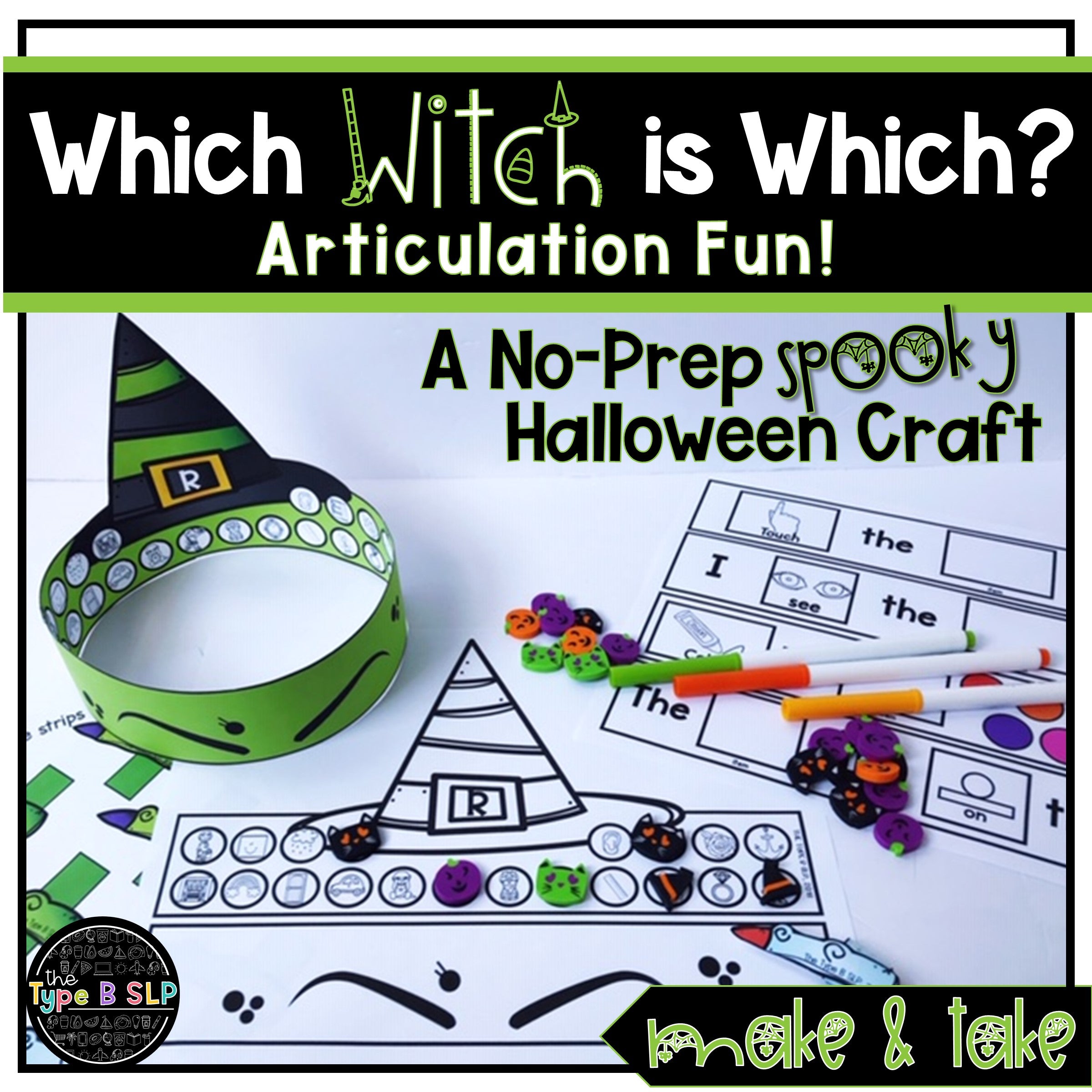 Halloween Articulation No Prep Craft: Which Witch is Which? Headbands ...