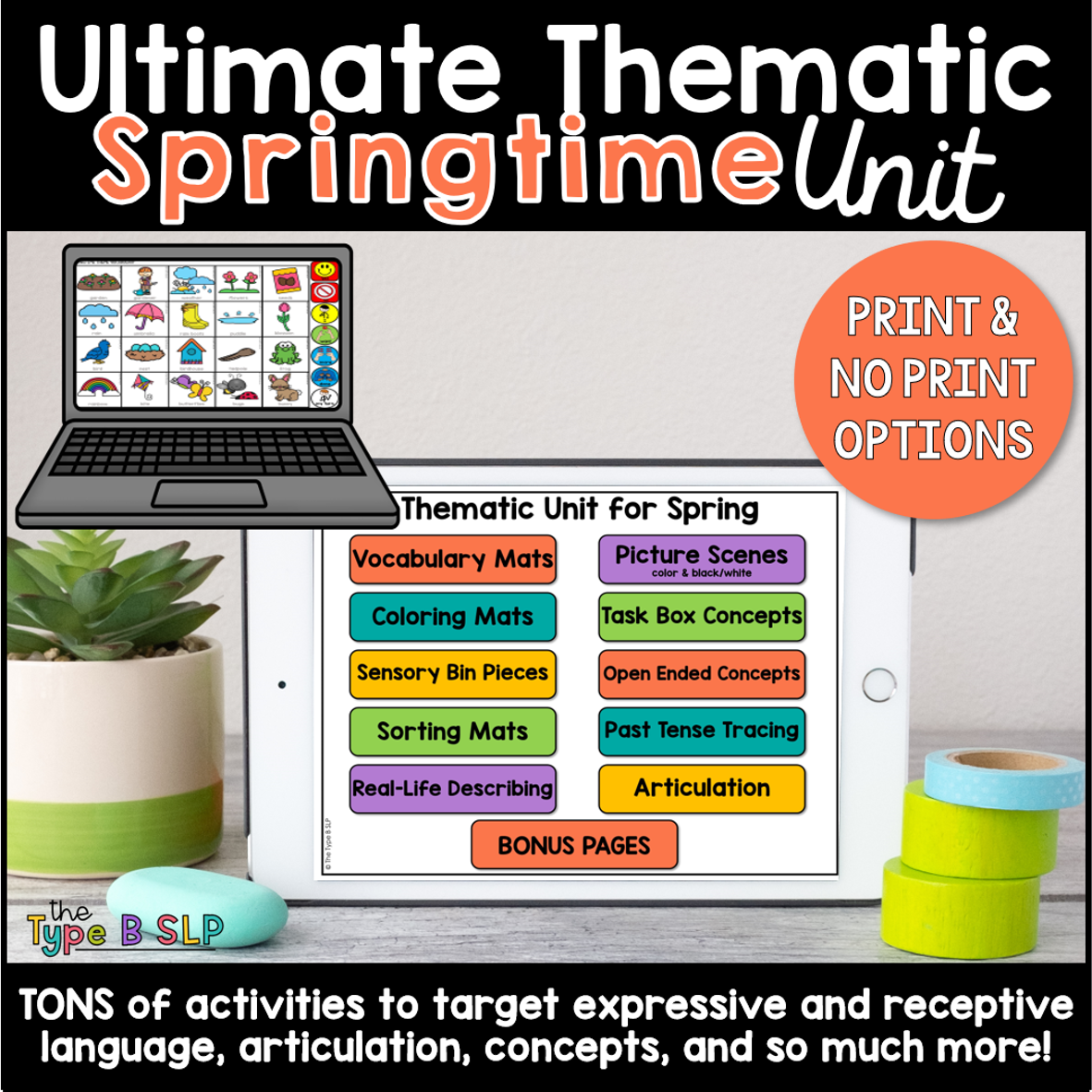 Ultimate Thematic SPRING UNIT: Distance Learning for Speech Therapy ...