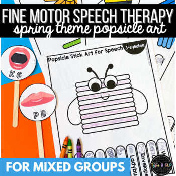 Spring Themed Fine Motor Practice: Popsicle Stick Art for Speech Thera ...
