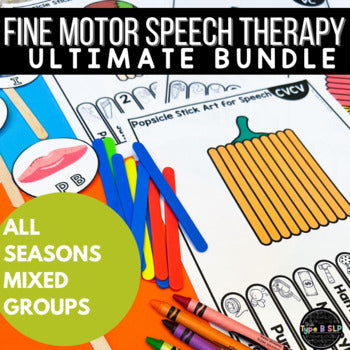 Popsicle Stick Fine Motor Art for Speech Therapy: The Ultimate Bundle ...