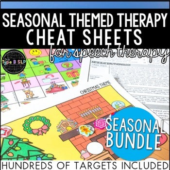 Seasonal Word Lists for Speech Therapy: Cheat Sheets for SLPs – The ...