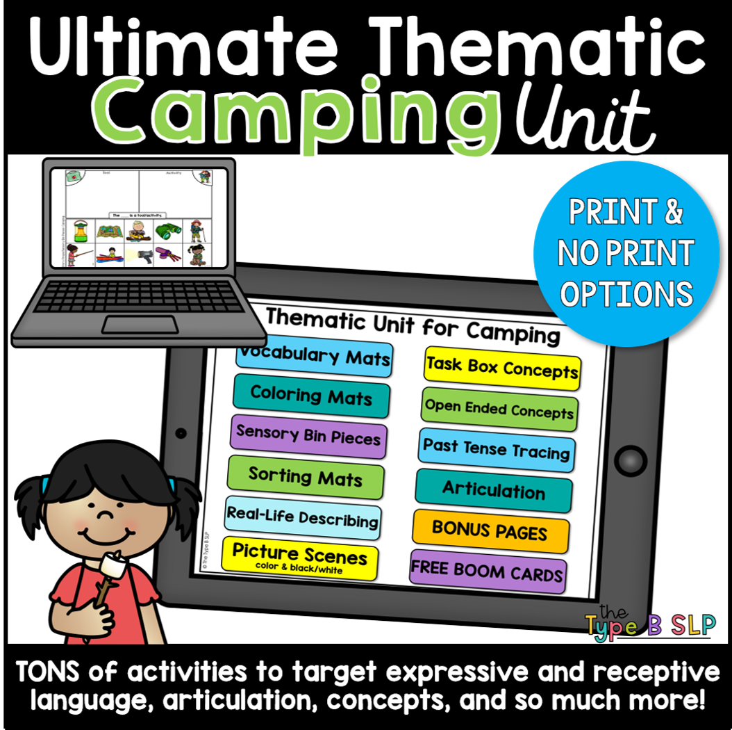 Ultimate Thematic CAMPING UNIT: Distance Learning for Speech Therapy ...
